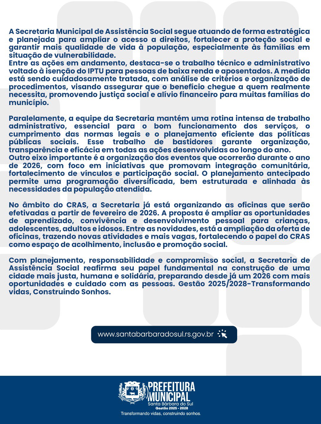 SECRETARIA DE ASSISTÊNCIA SOCIAL